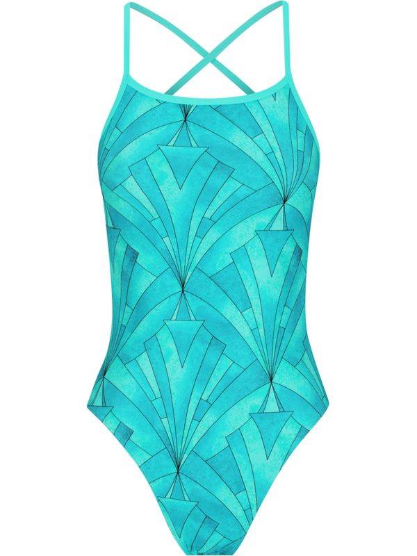 Speedo Solid Tie Back One Piece - Hapuna Blue