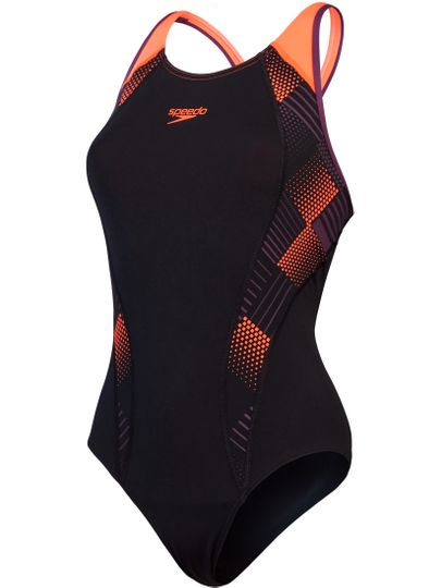 Speedo Powerback One Piece - Black/Charcoal