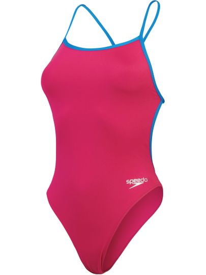 Speedo V-Back One Piece - Pink/Blue/Green