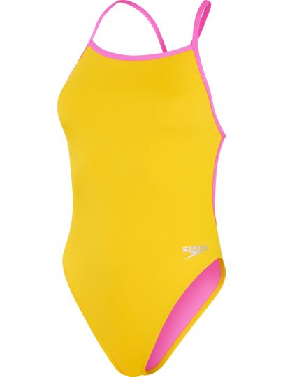 Speedo V-Back One Piece - Mango/Neon Violet