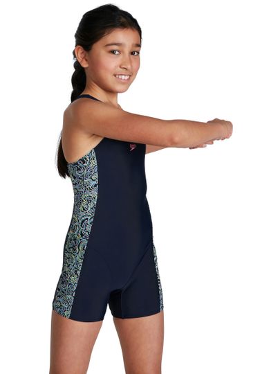 Speedo Leaderback Legsuit - True Navy/Flamingo Pink