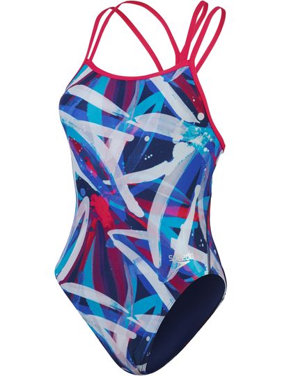 Speedo Fixed X-Back One Piece - Navy/Blue