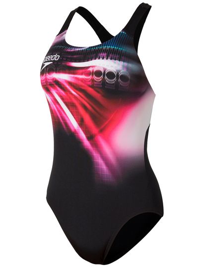 Speedo Aqua Strobe Medalist Womens One Piece Swimsuit