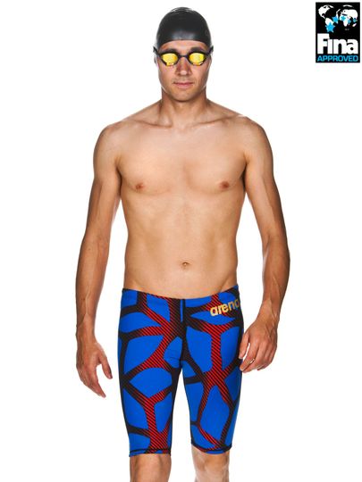 Arena Limited Edition Powerskin ST Cyan & Red Jammers