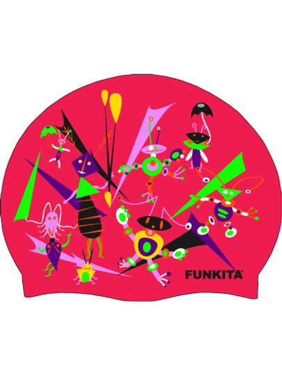 Funkita Pink Stig Silicone Swim Cap