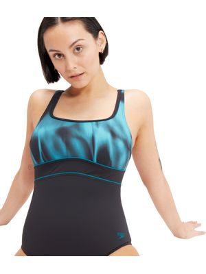 Speedo Contour Eclipse Shaping One Piece - Black/Ocean Depths