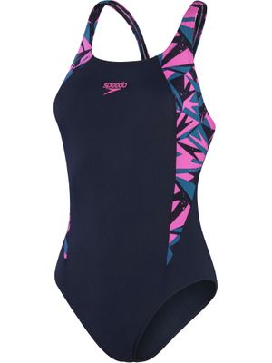 Speedo Splice Muscleback One Piece - Hyperboom/Navy/Orchid