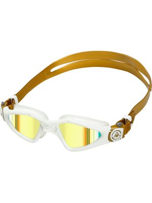 Aqua Sphere Kayenne Goggles Compact Fit - Gold Titanium Mirror/White/Gold