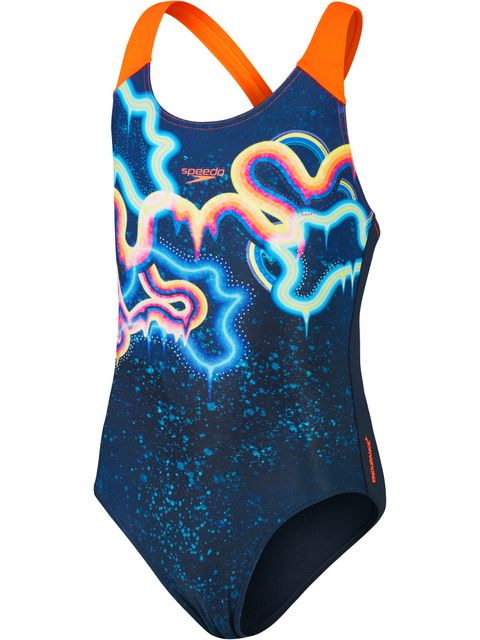 Speedo Splashback One Piece Navy Orchid Pink