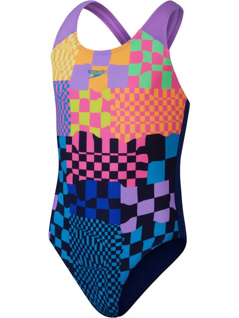 Speedo Splashback One Piece - Black/Purple/Pink