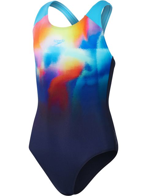 Speedo Splashback One Piece - Navy/Blue/Red/Lemon