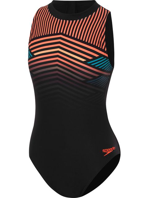 Speedo Hydrasuit One Piece - Black/Siren Red | Swimmer.com.au