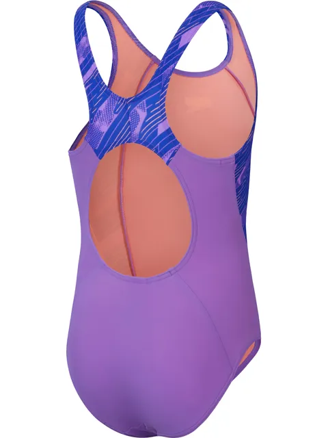 Speedo Splice Muscleback One Piece - Purple/Cobalt/Peach | Swimmer.com.au