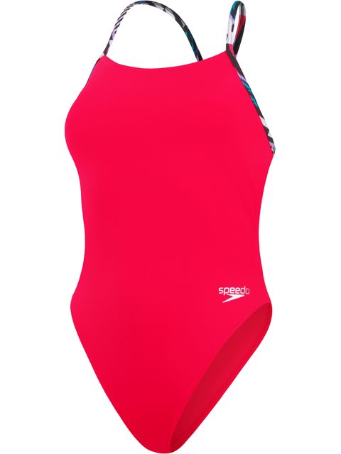 Speedo Lattice Tie Back One Piece - Watermelon