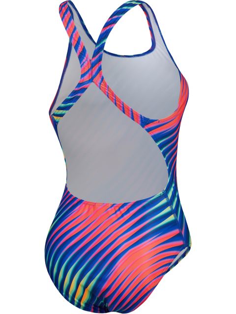 Speedo Powerback One Piece - Cobalt/Watermelon/Blue | Swimmer.com.au