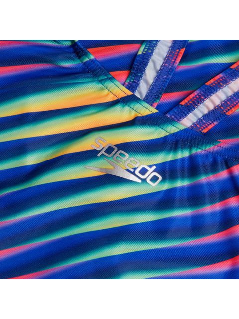 Speedo Powerback One Piece - Cobalt/Watermelon/Blue | Swimmer.com.au