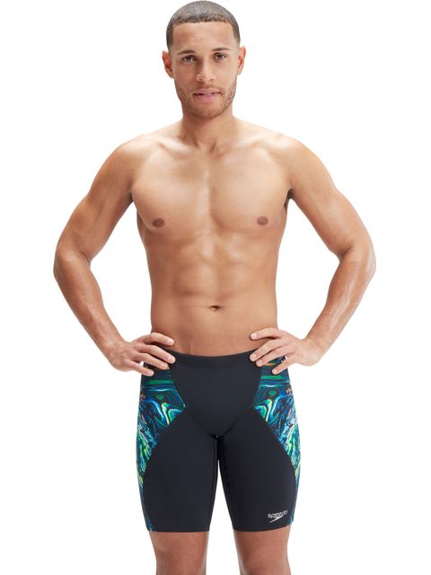 Speedo V-Cut Jammers - Black/Cobalt/Green