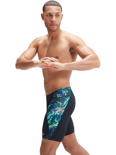 Speedo V-Cut Jammers - Black/Cobalt/Green
