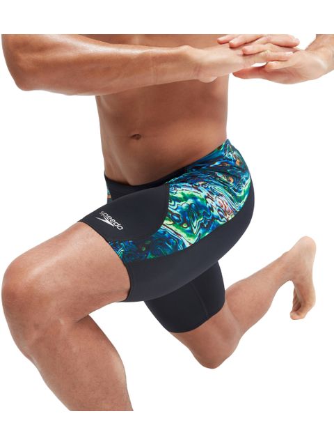 Speedo V-Cut Jammers - Black/Cobalt/Green