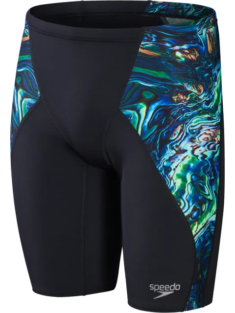 Speedo V-Cut Jammers - Black/Cobalt/Green | Swimmer.com.au