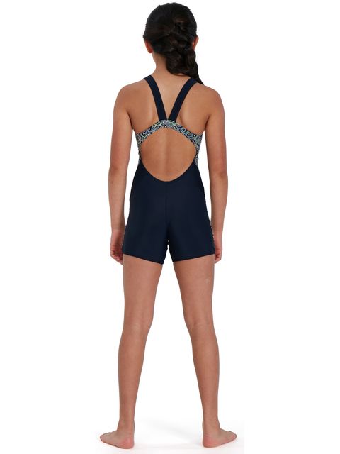 Speedo Leaderback Legsuit - True Navy/Flamingo Pink