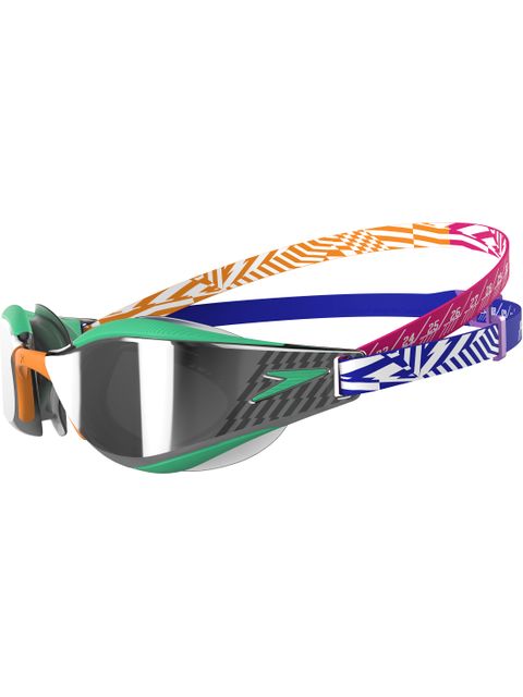 Speedo Fastskin Hyper Elite Goggles - Mirror/Green/Mandarin/Cobalt