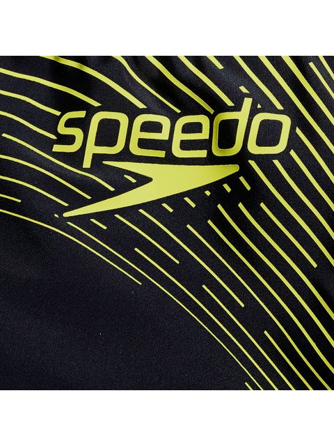 Speedo Medley Logo Medalist One Piece - Navy/Lemon | Swimmer.com.au