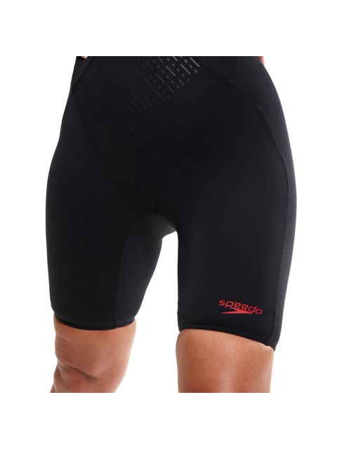 Speedo HydroPro Kneelength - Black/Red | Swimmer.com.au