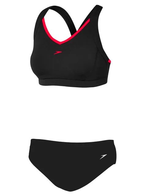 Speedo Black & Red Womens Sports Bikini