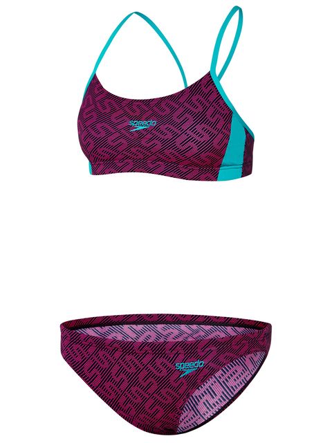 Speedo Navy Monogram Womens Sports Bikini