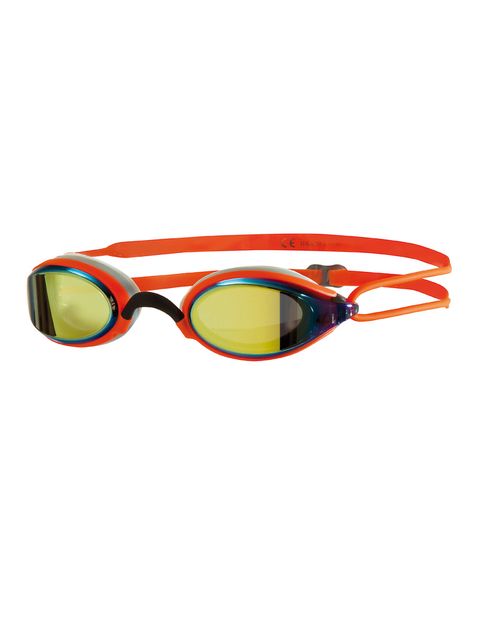 Zoggs Fusion Air Junior Orange & Grey Gold Mirror Lens Goggles