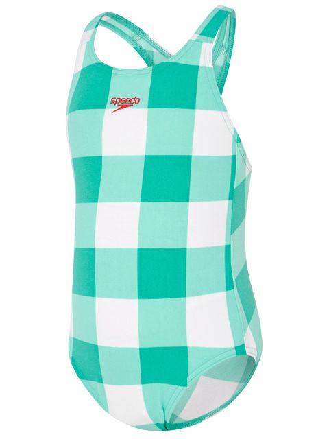 Speedo Gingham Green Toddler Girls One Piece Swimsuit