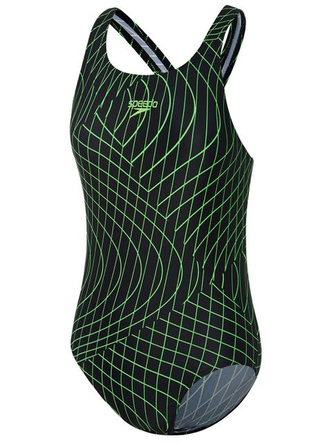 Speedo School Colours Green Girls One Piece Swimsuit