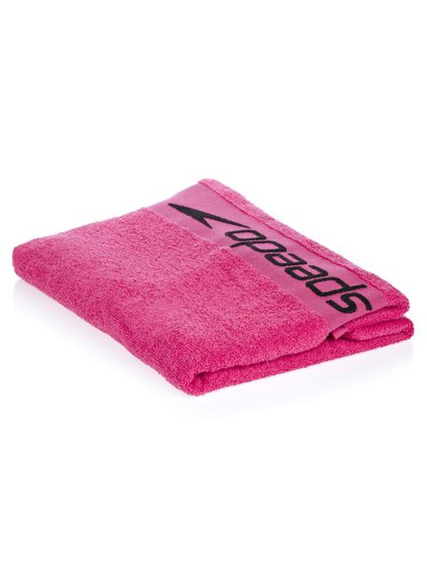 Speedo Border Towel Pink & Black