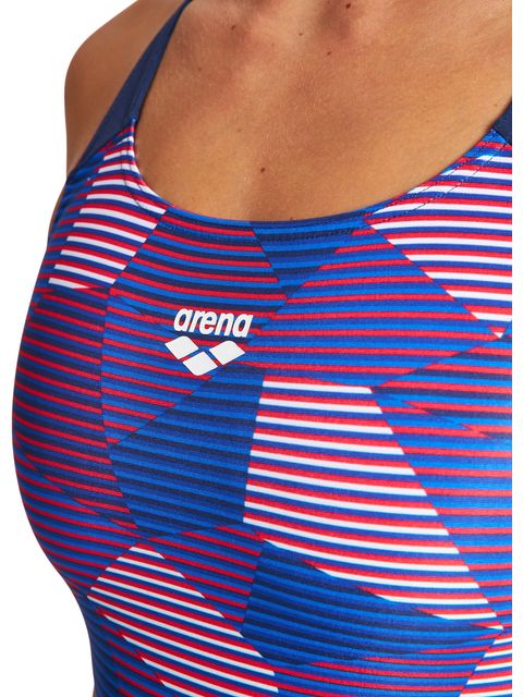 Arena Swim Pro Back One Piece - Striped Geo Navy