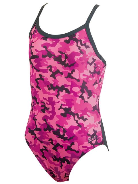 Zoggs Camo Pink Girls One Piece Swimsuit | Swimmer.com.au