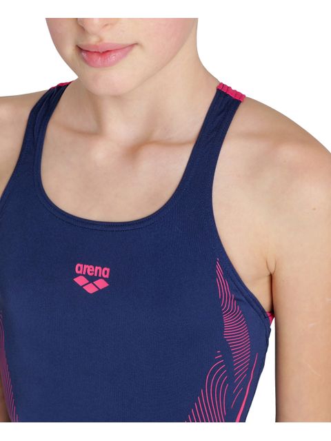 Arena Pro Back One Piece - Navy/Freak Rose
