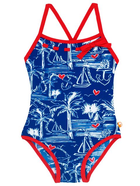 Escargot Nautical Toddler Girls One Piece Swimsuit | Swimmer.com.au