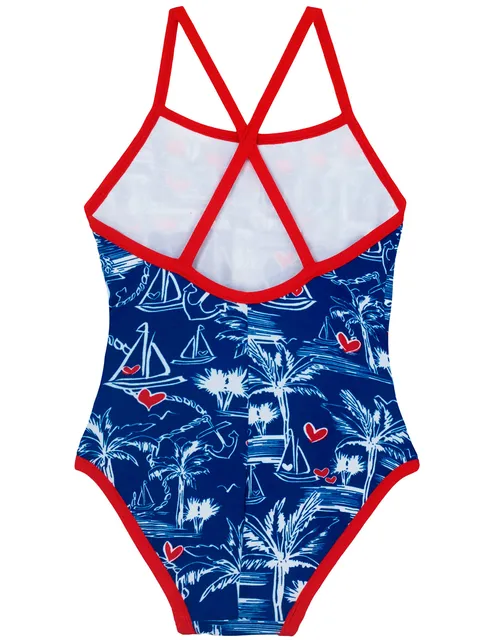 Escargot Nautical Toddler Girls One Piece Swimsuit | Swimmer.com.au