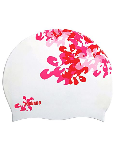 Tornado Floral Delight Pink Silicone Swim Cap