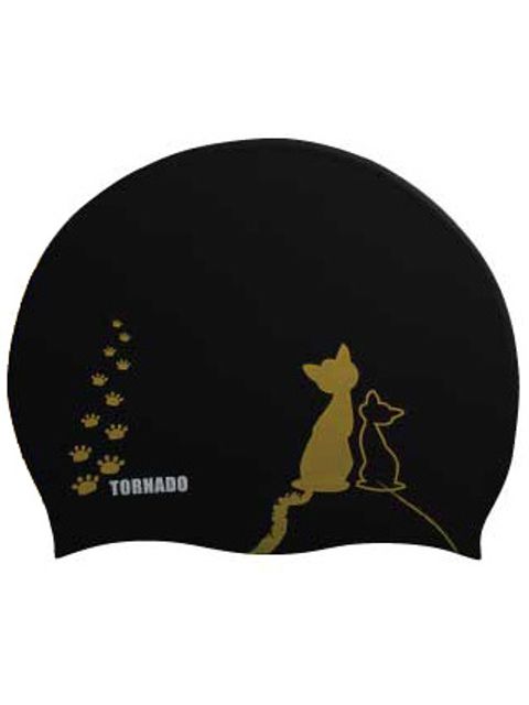 Tornado Midnight Cat Silicone Swim Cap