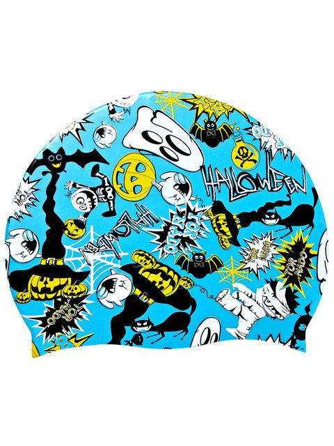 Tornado Spooky Blue Silicone Swim Cap