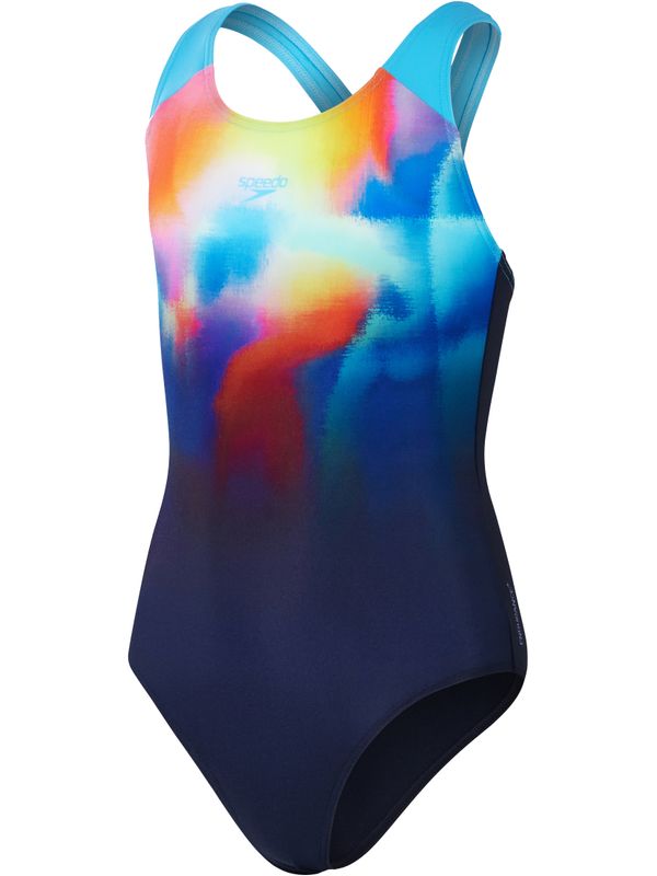 Speedo Splashback One Piece - Navy/Blue/Red/Lemon