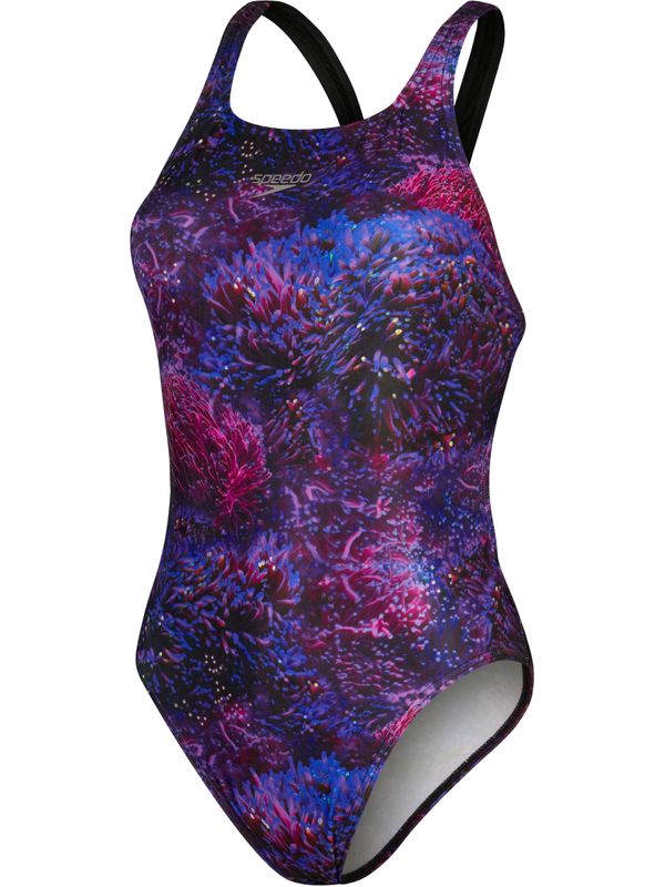 Speedo Leaderback One Piece - Black/Indigo/Violet
