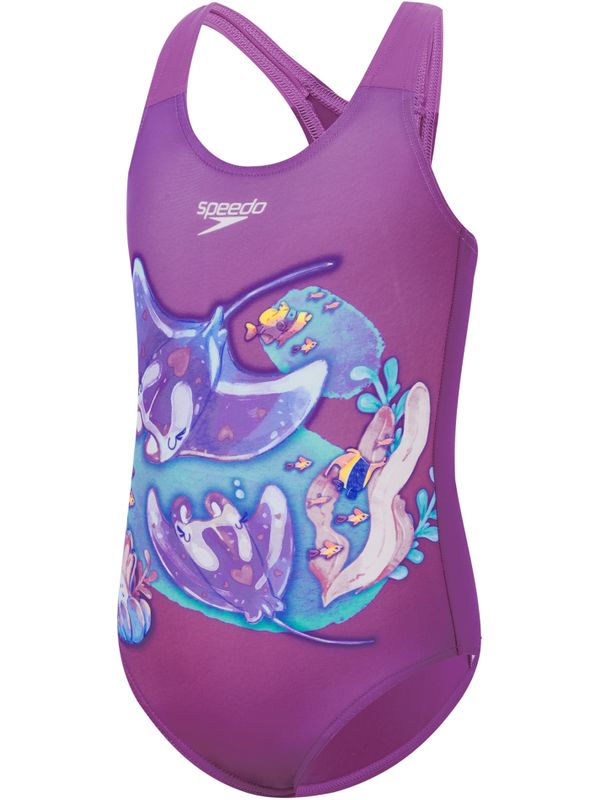 Speedo Toddlers Digital Printed One Piece - Neon Violet