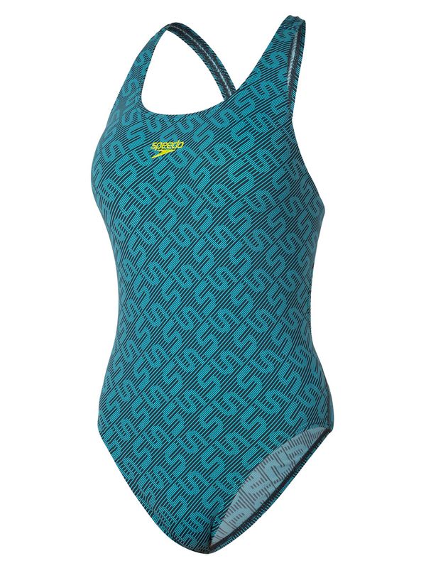 Speedo Monogram Turquoise One Piece Swimsuit