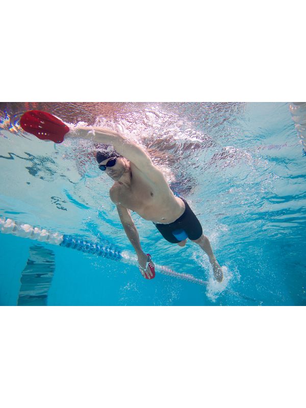 Speedo Tech Hand Paddles - Lava Red, Chilli Blue & Grey