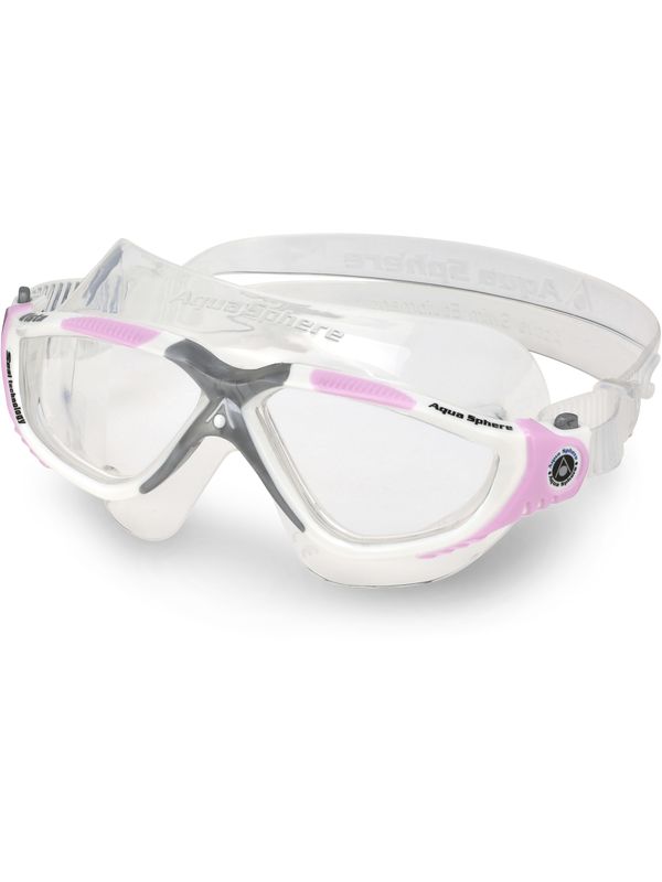Aqua Sphere Vista Ladies Clear Swim Mask - White & Pink
