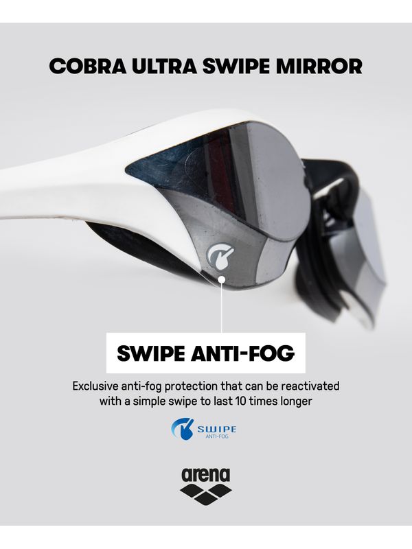 Arena Cobra Ultra Swipe Goggles - Silver Mirror/Black