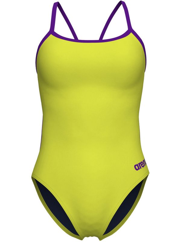 Arena Solid Lace Back One Piece - Green/Plum
